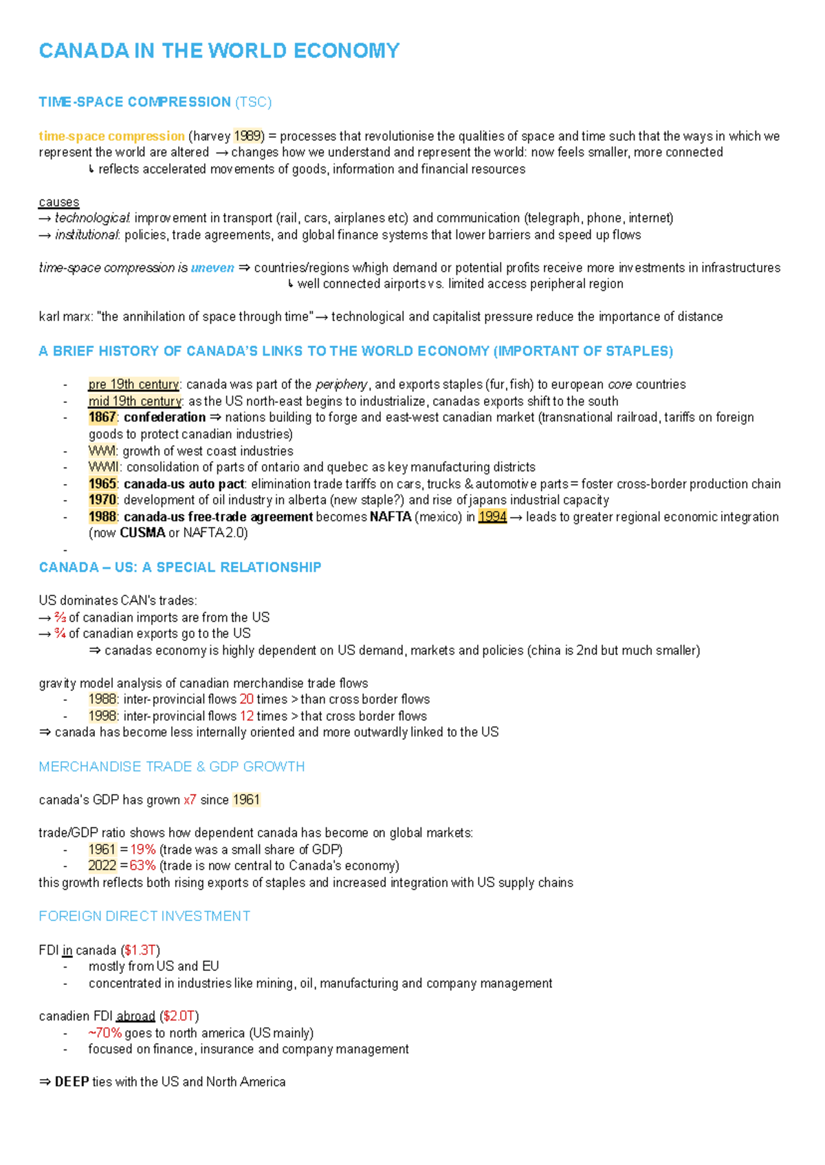 GEOG 216 - L6: Canada in the Global Economy and Trade Dynamics - Studocu