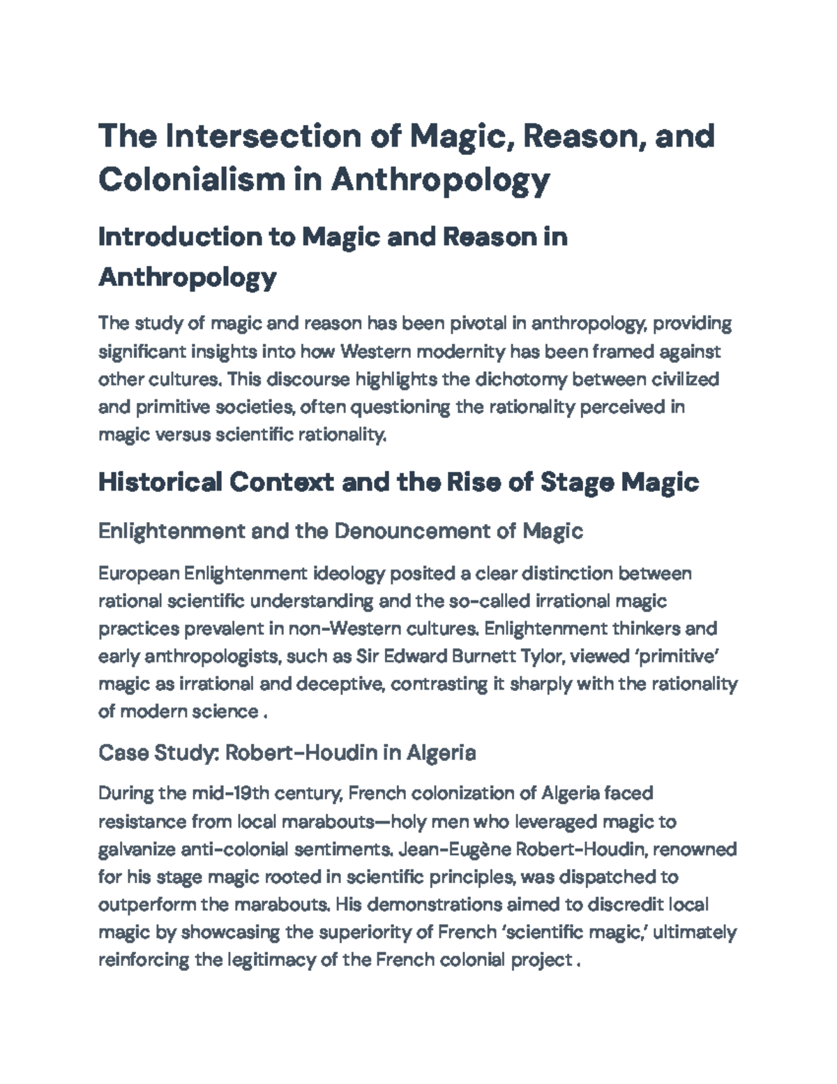The Intersection of Magic, Reason, and Colonialism in Anthropology ...