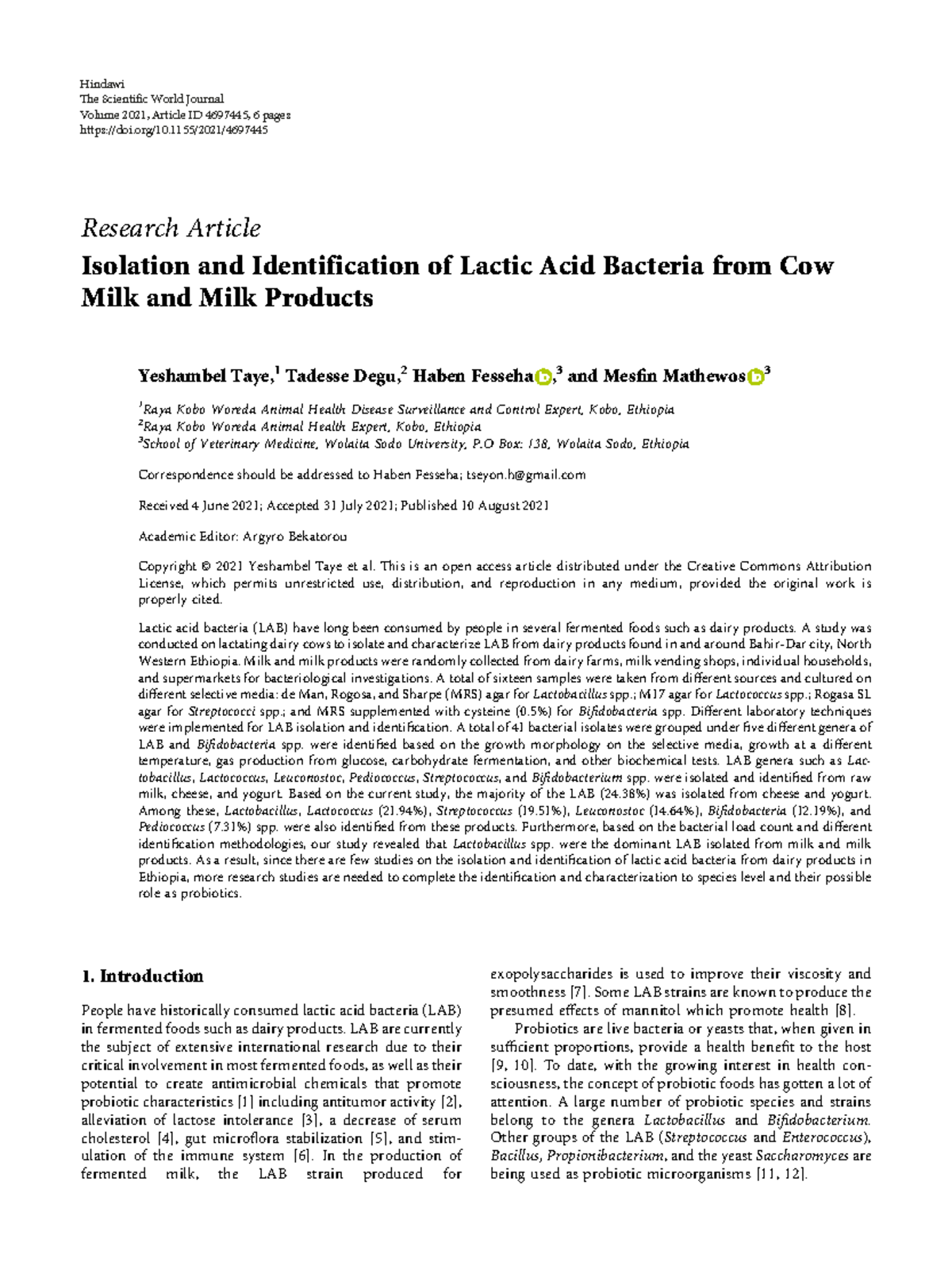Isolation and Identification of Lactic Acid Bacteria from Cow - )is is ...