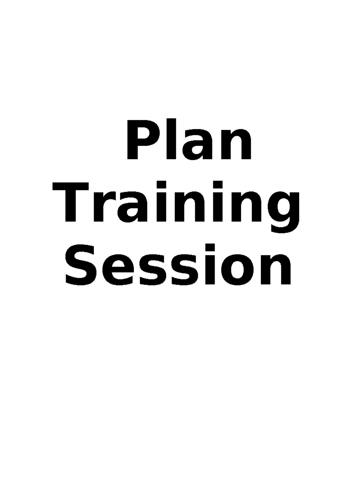 Plan Training Session for BREAD AND PASTRY PRODUCTION NC II - Studocu