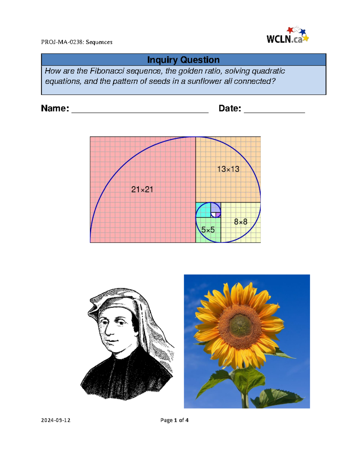 PROJ-MA-0238 - Exploring Fibonacci, Golden Ratio & Quadratics - Studocu