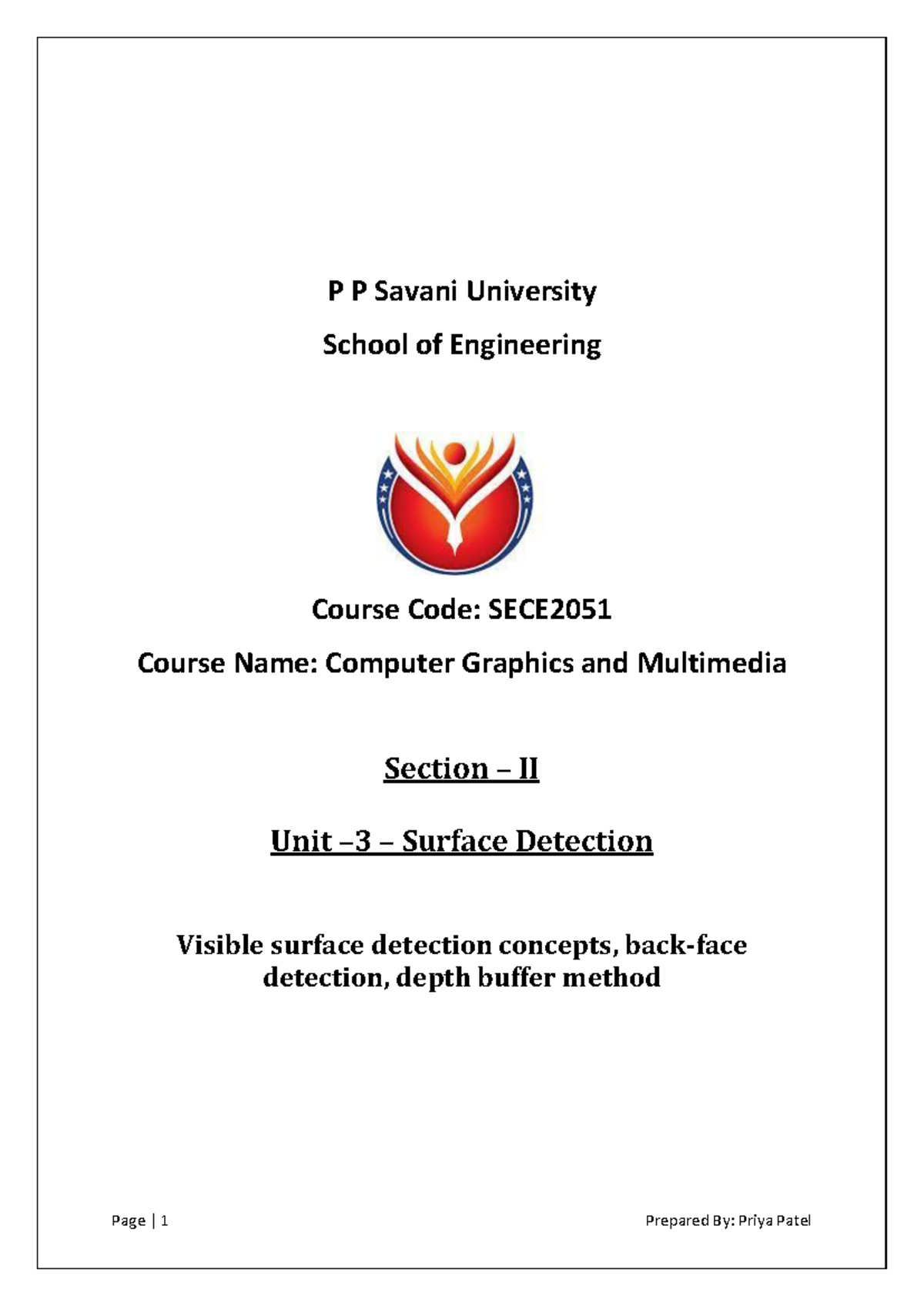 Unit 3 - Concepts of Visible Surface Detection & Depth Buffer Method ...