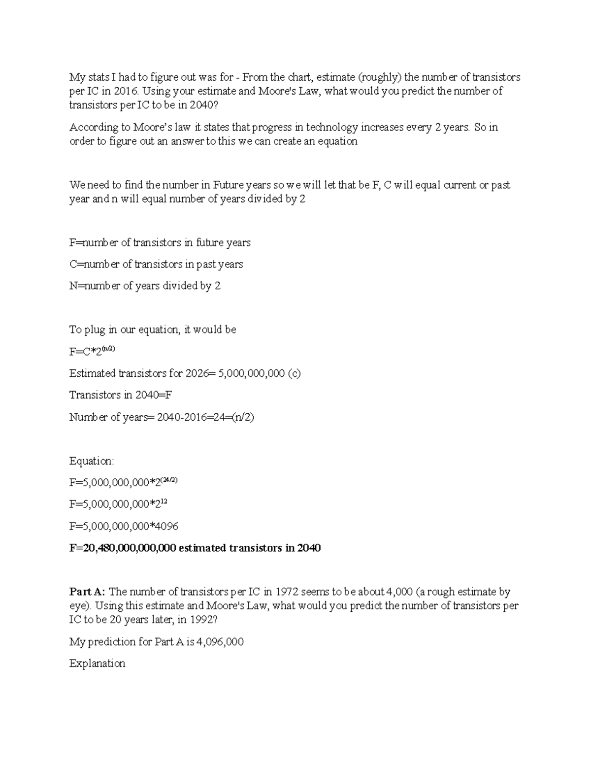 MAT 140 Module 3 Discussion: Estimating Transistor Growth through Moore ...