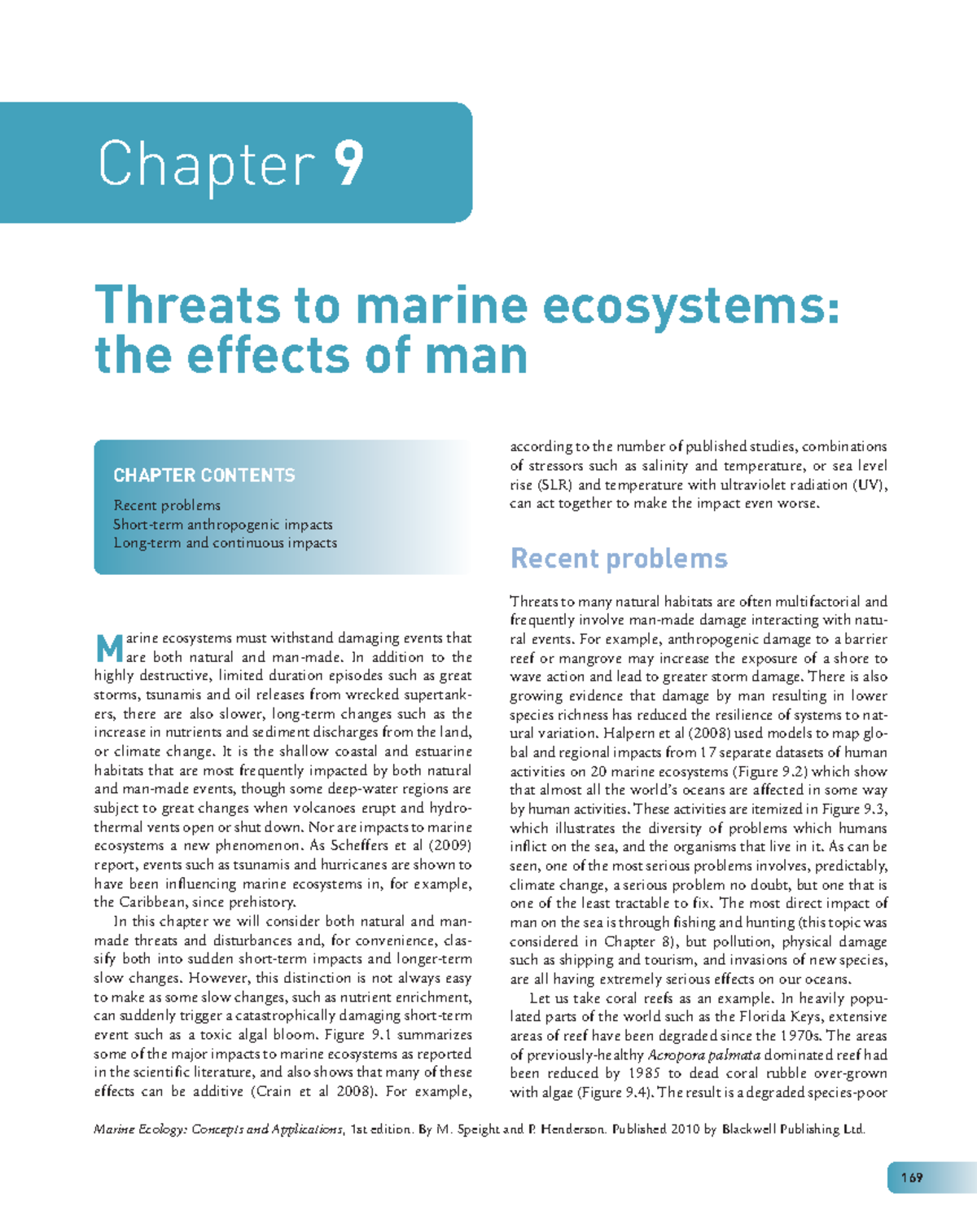 Chapter 14 - Supporting notes - 169 Chapter 9 M arine ecosystems must ...