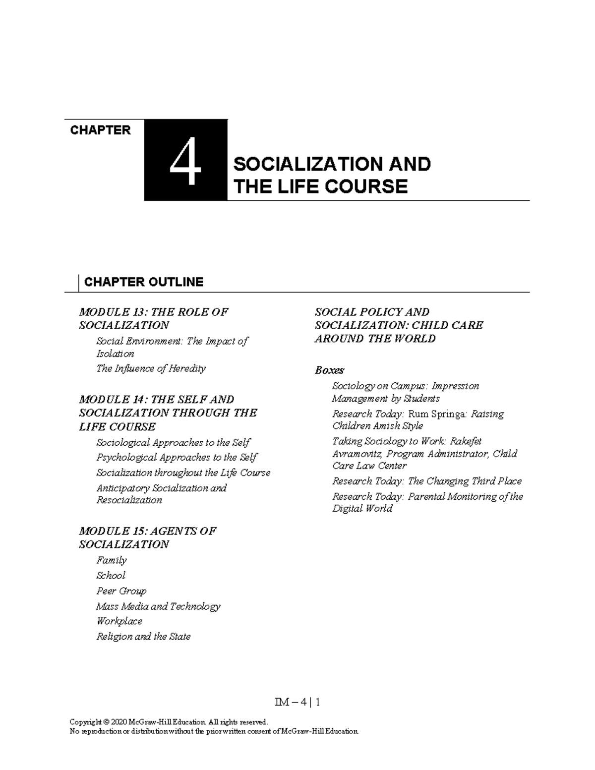 Sociology Module 5e IM Chapter 04: Socialization & Life Course Insights ...