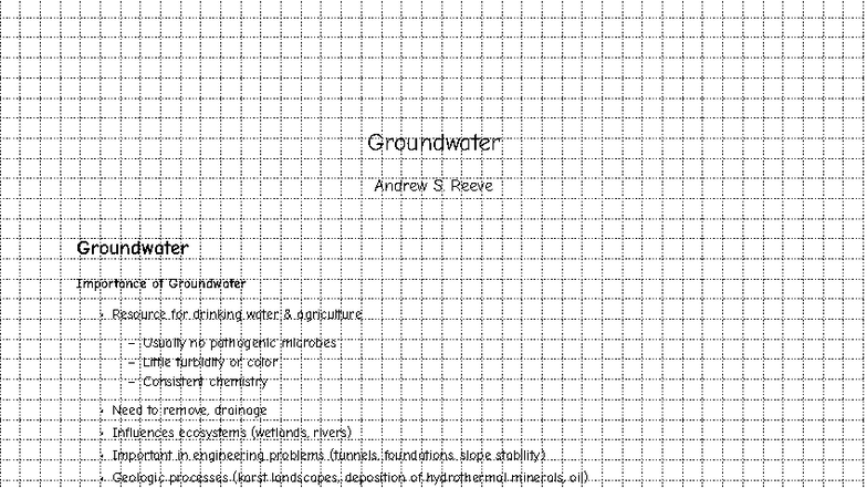 Groundwater Resources: Importance, Parameters, and Management (ENV 101 ...