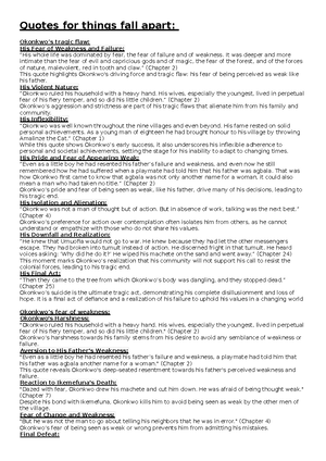Grade 11 English: Analysis of "Things Fall Apart" by Achebe - Studocu
