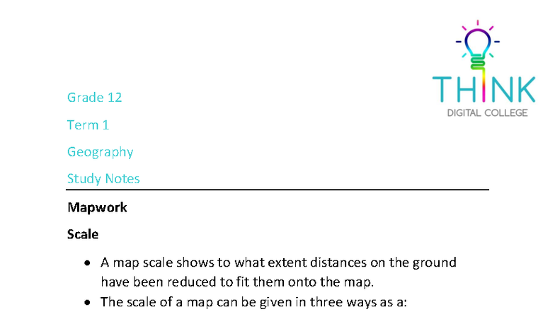 Grade 12 Geography Term 1 Study Notes: Mapwork & Cyclones - Studocu