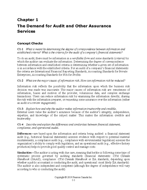 Solution Manual Auditing and Assurance Services 13e by Arens Chapter 18 - Chapter 18 Audit of ...