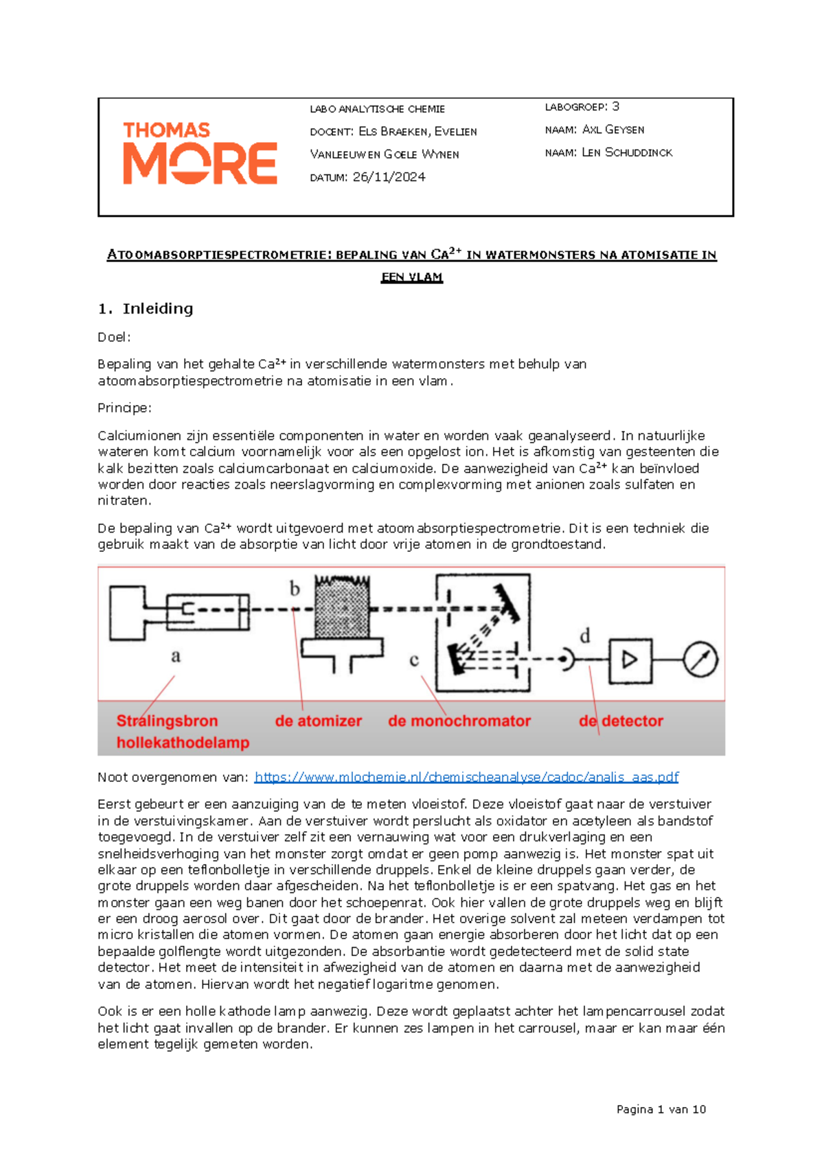 Labo analytische chemie A14 atoomabsorptiespectrometrie bepaling van ...