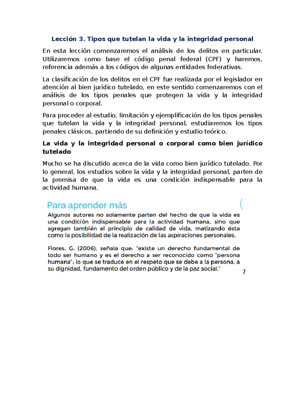 Lección 3: Análisis de Delitos que Protegen la Vida y la Integridad ...