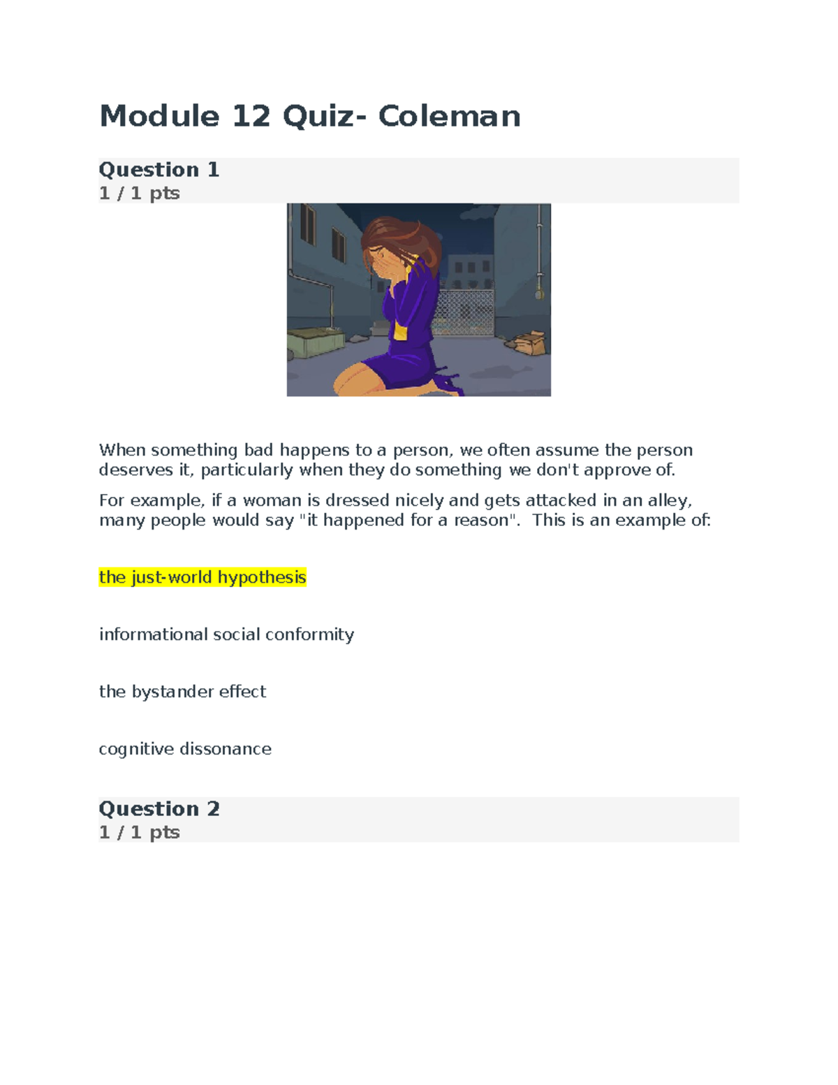 Module 12 Quiz - Key Concepts and Issues in Psychology - Studocu