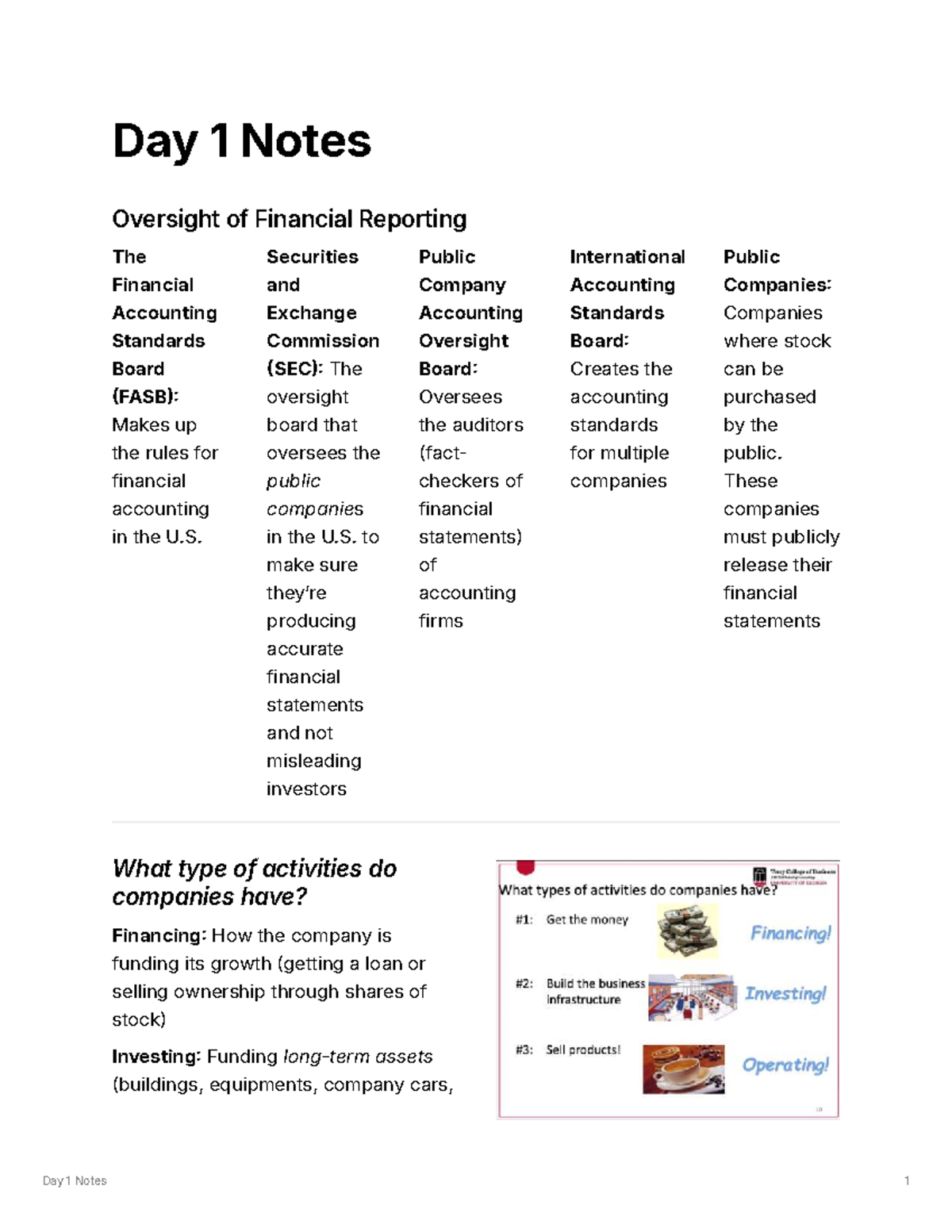 Day 1 Notes: Key Concepts in Financial Accounting (FIN 101) - Studocu
