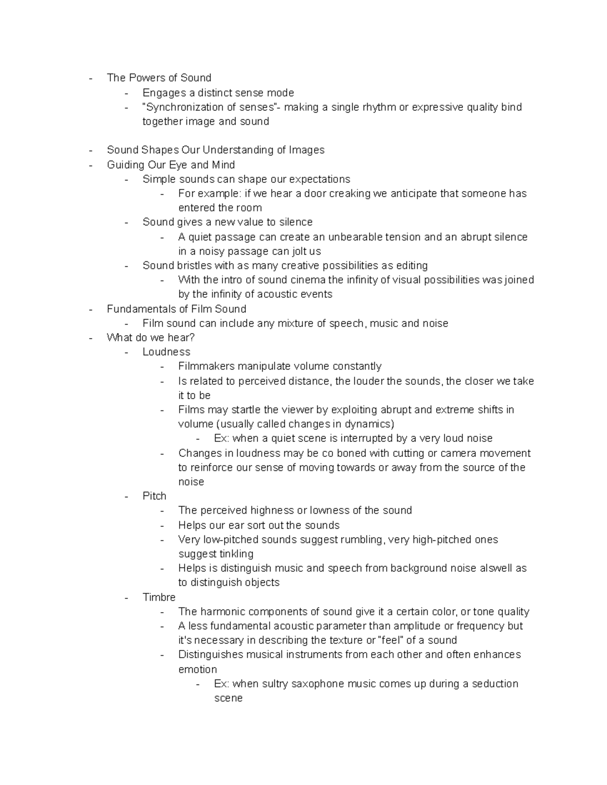 Sound in Cinema: An Intro to Film Art & Sound Techniques Notes - Studocu