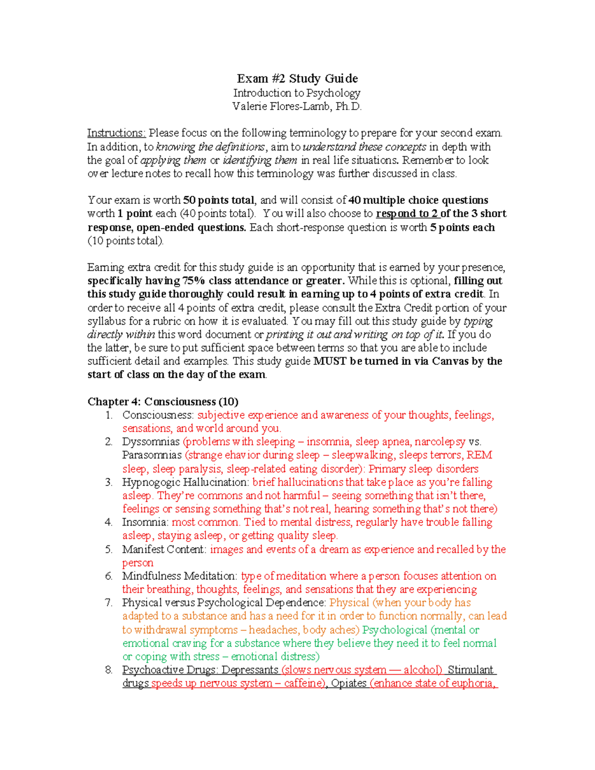 Exam #2 Study Guide: Intro to Psychology (Ch. 4-6) - Studocu