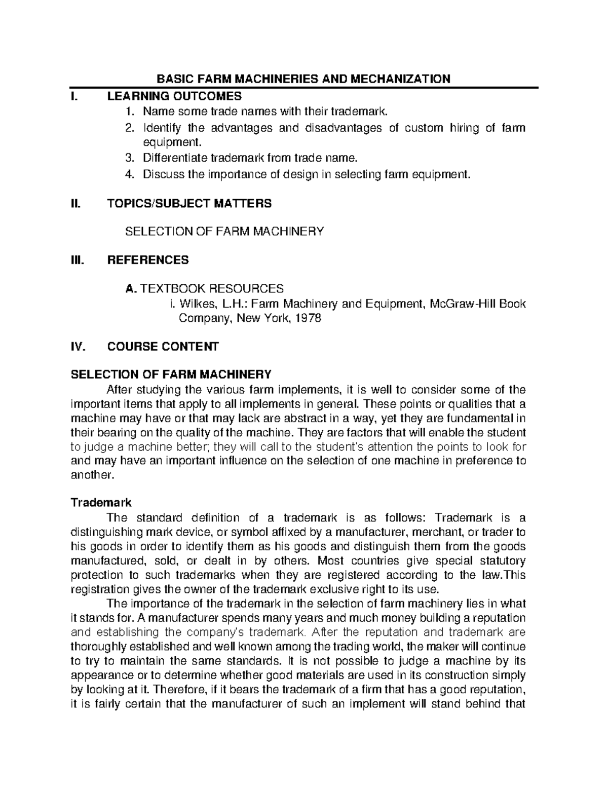 Agri-Mech-211 Final Exam Notes on Farm Machinery Selection - Studocu