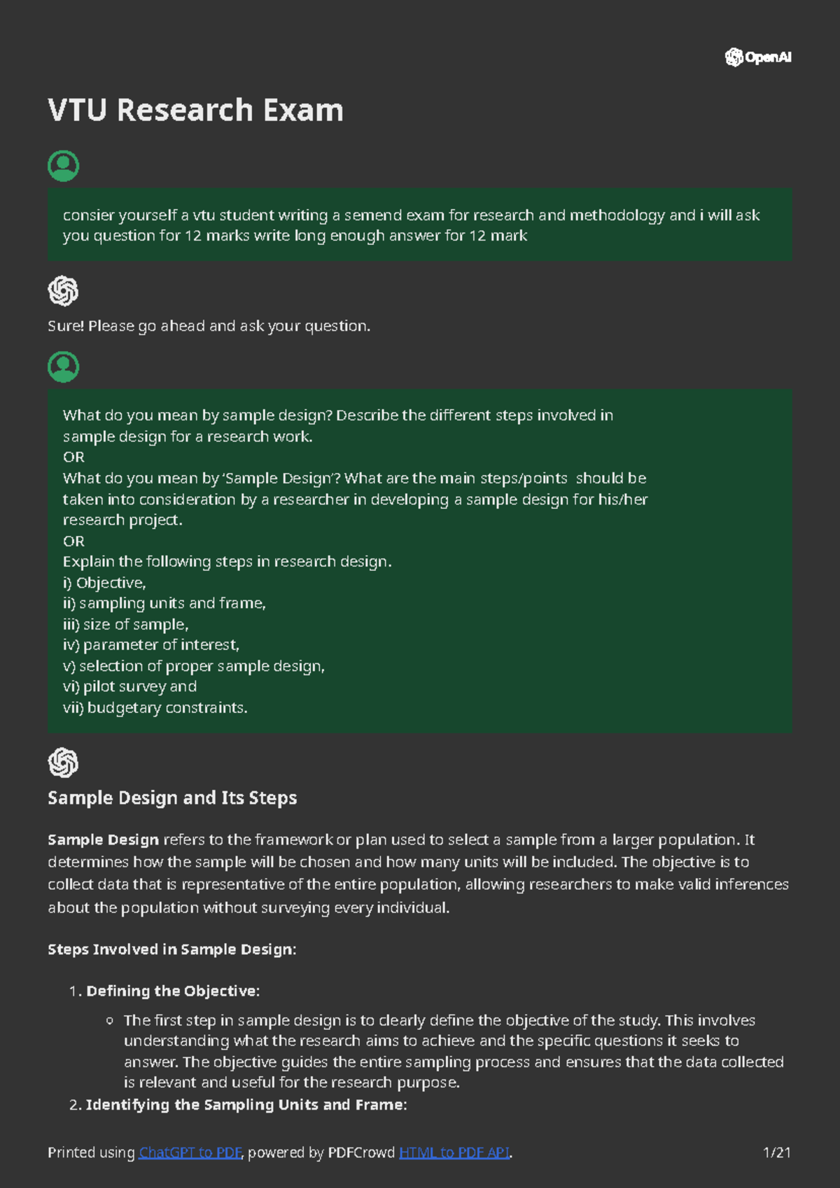 VTU Research Methodology Exam Notes: Sample Design & Measurement Scales ...