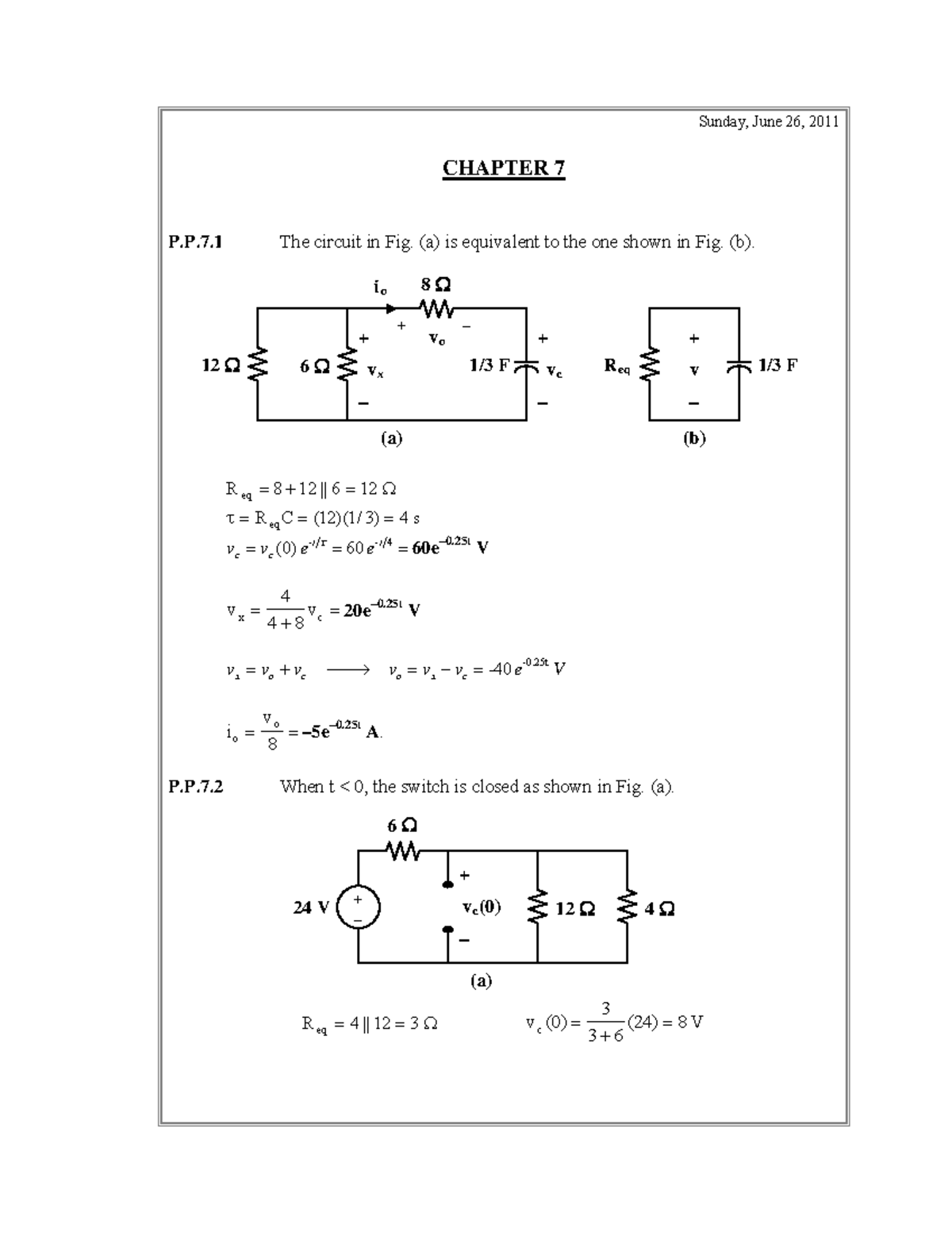 Chapter - 07 - Fundamentals-of-Electric-Circuits-5th-Edgnv64 - Sunday, June 26, 2011 CHAPTER 7 P ...