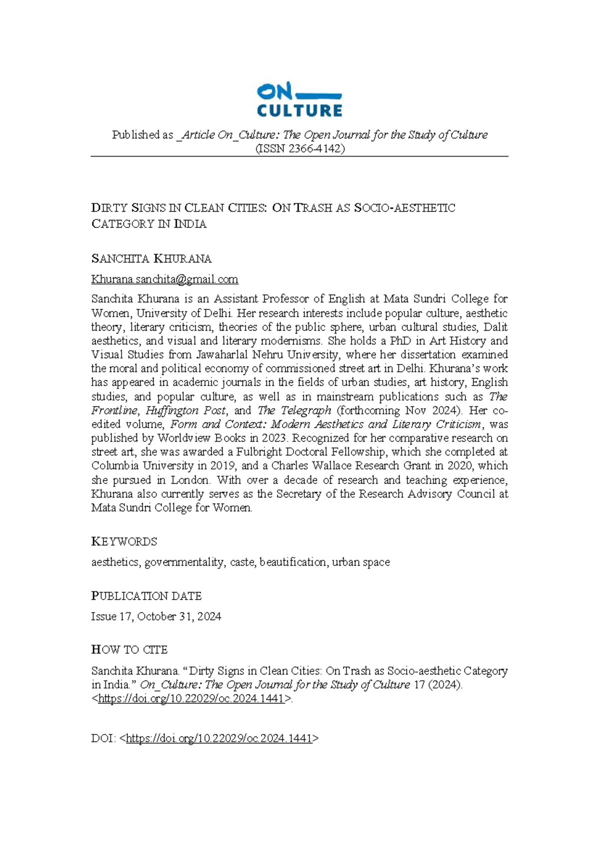 Dirty Signs in Clean Cities: Trash and Caste in Urban India (On_Culture ...