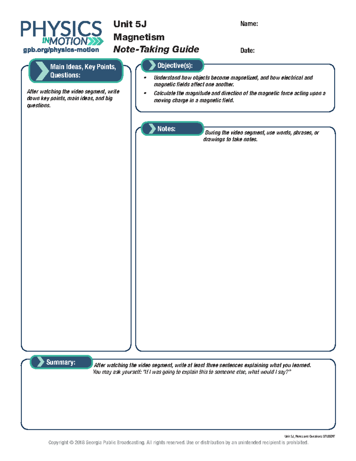 Unit 5J Magnetism Guide: Key Points & Questions for Understanding - Studocu