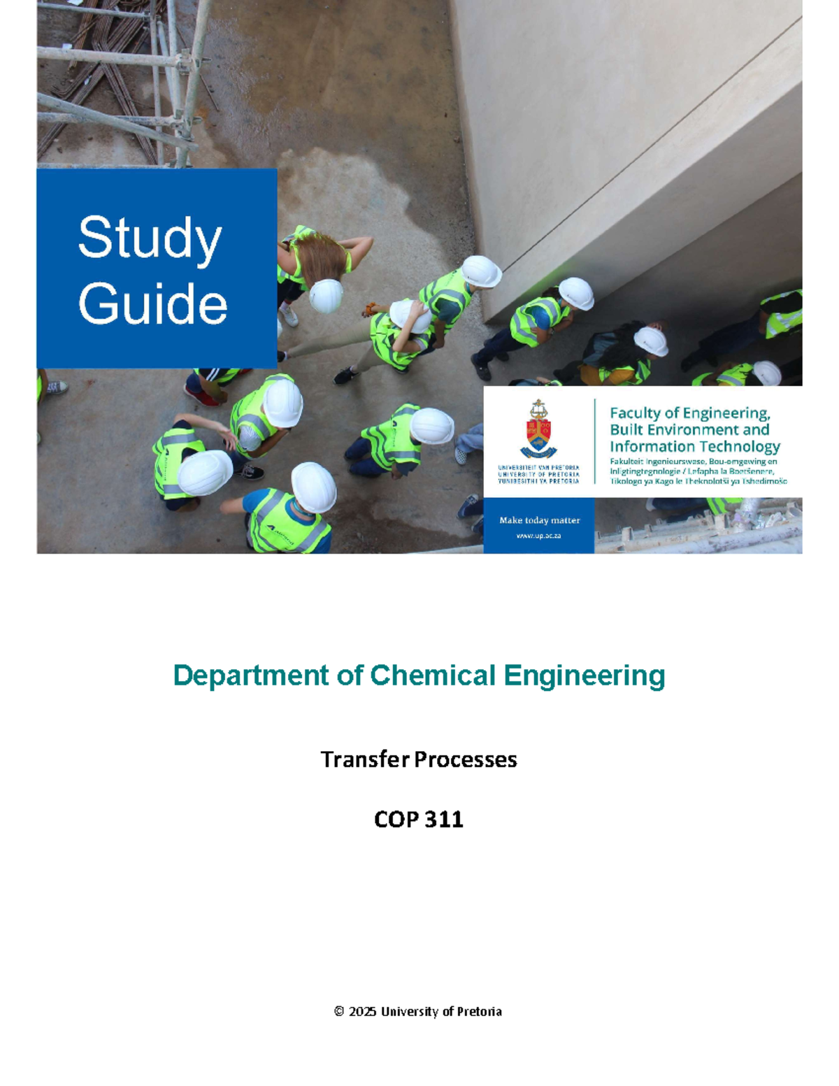 COP311 Study Guide 2025 - Department of Chemical Engineering Transfer ...