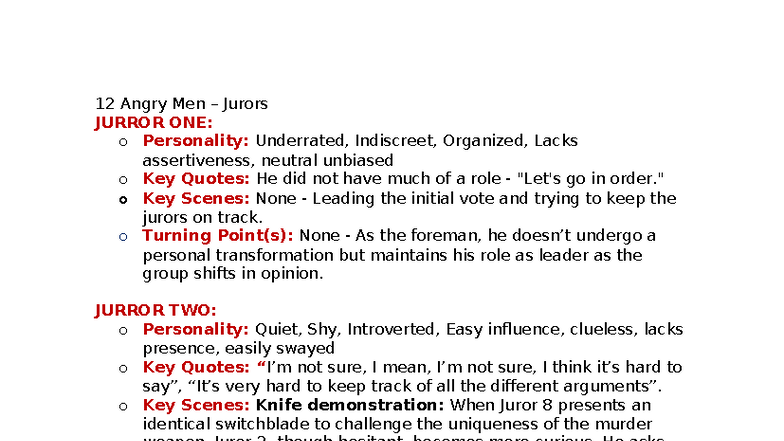 12 Angry Men Character Analysis: Jurors' Personalities & Key Moments ...