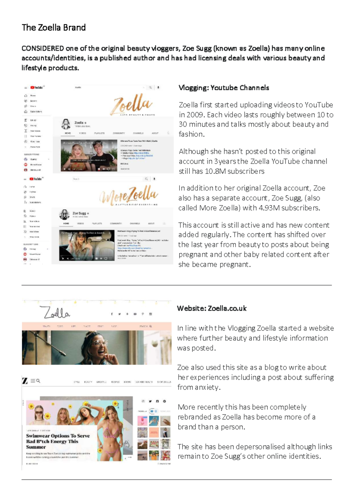 The Zoella Brand - The Zoella Brand CONSIDERED one of the original beauty vloggers, Zoe Sugg ...