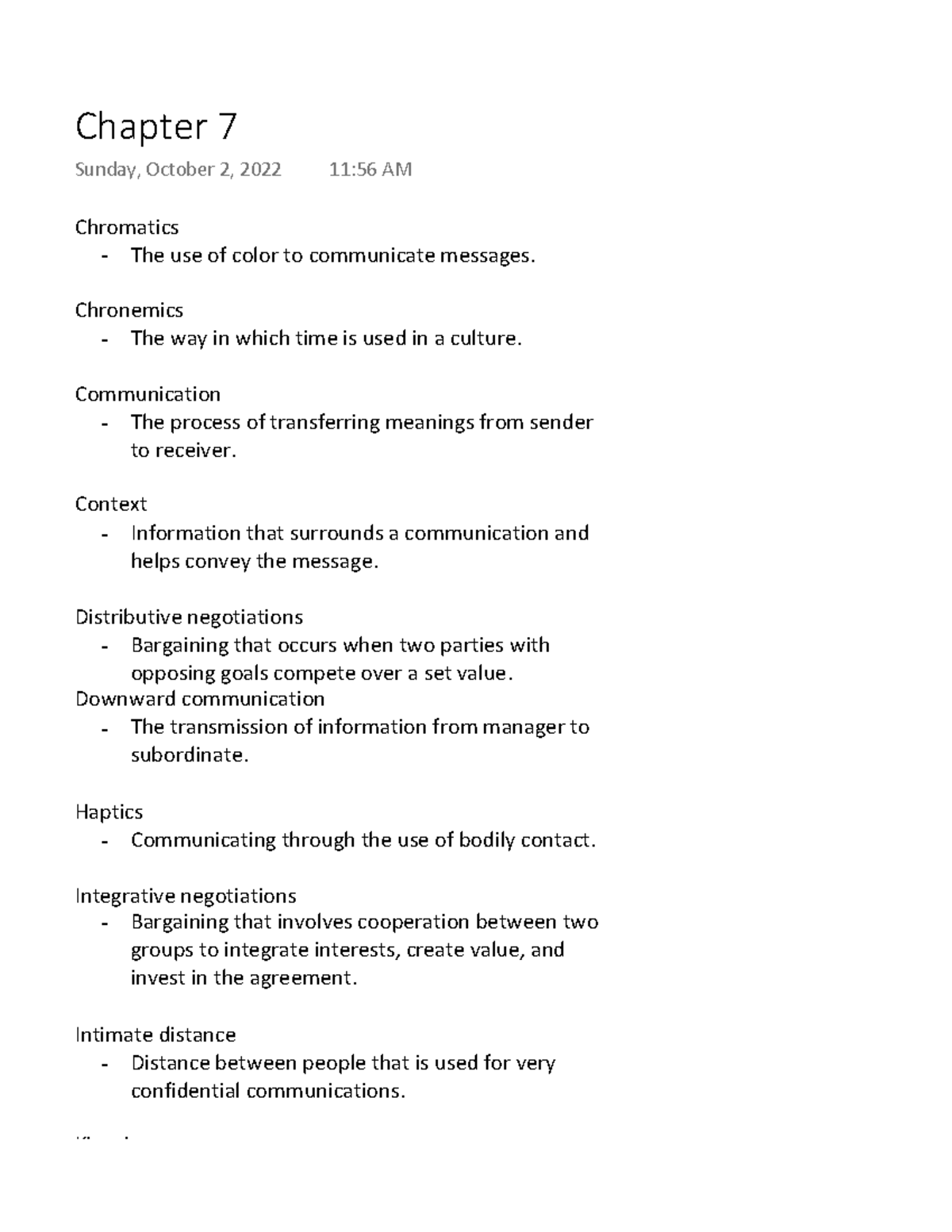 Chapter 7 - Communication Types and Factors in Interaction - Studocu