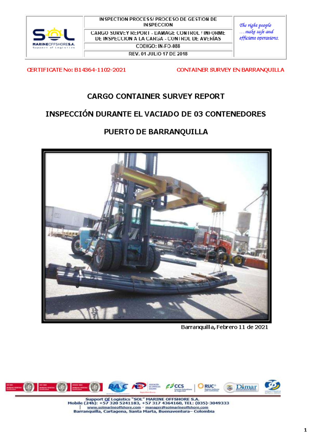 -Final Cargo & Container Survey Report-Vaciado de 03 Contenedores-(11 ...