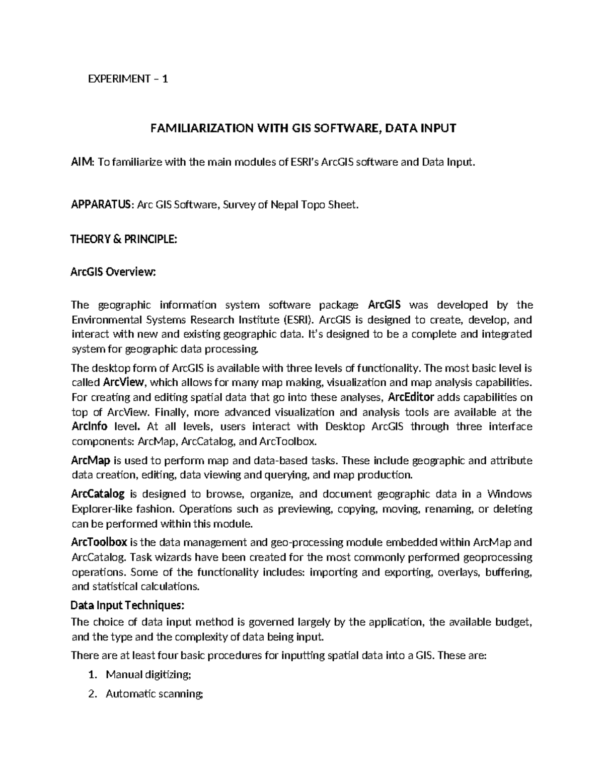 Lab Manual of GIS, this is a lab manual of geographic information ...