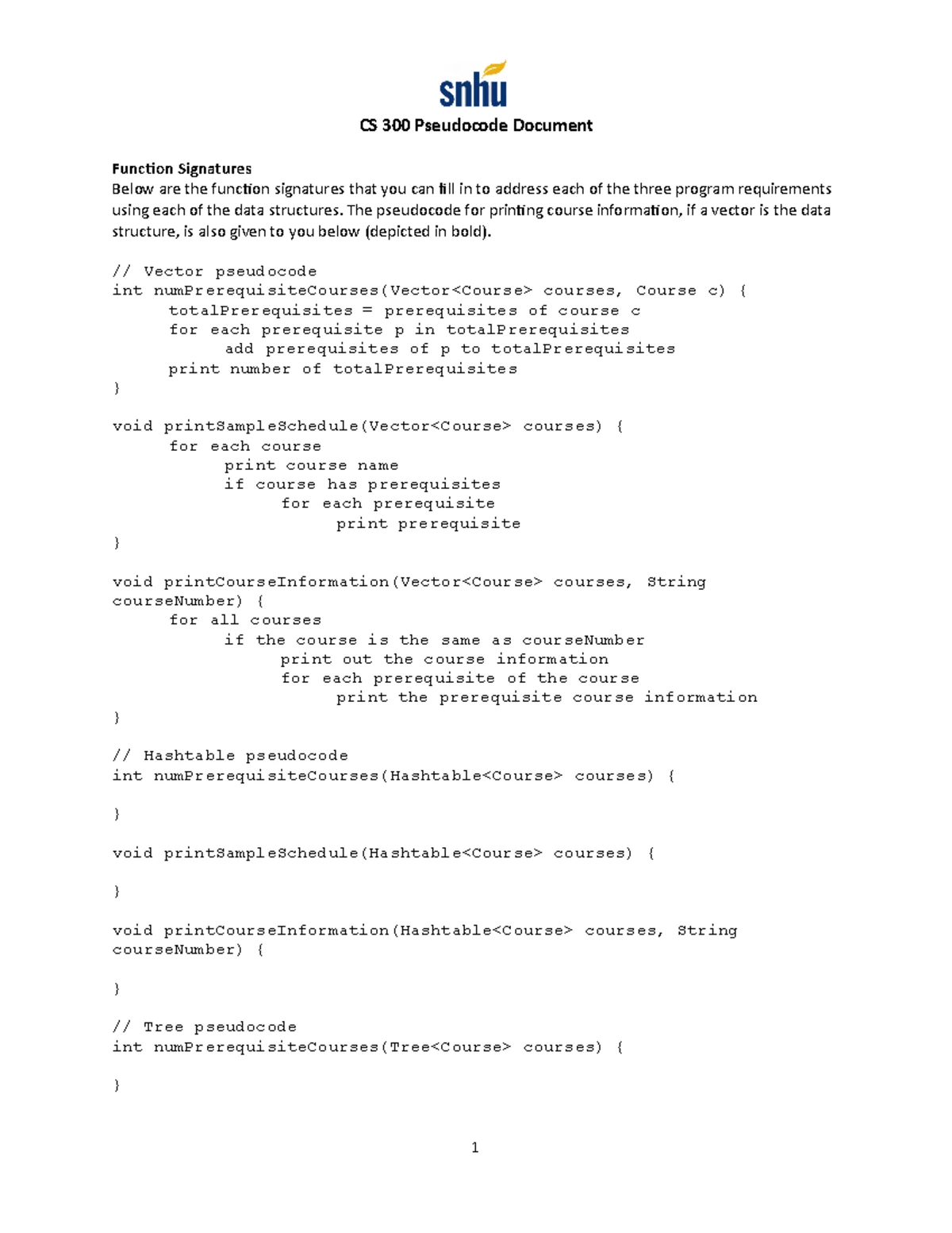 CS 300 5-3 Milestone-Tree Data Structure Pseudocode - Emma Owusu April 4, 2024 CS 300 5-3 ...