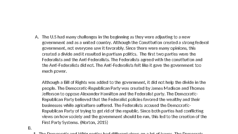 C121 Task 2 - The Evolution of U.S. Political Parties and Systems - Studocu