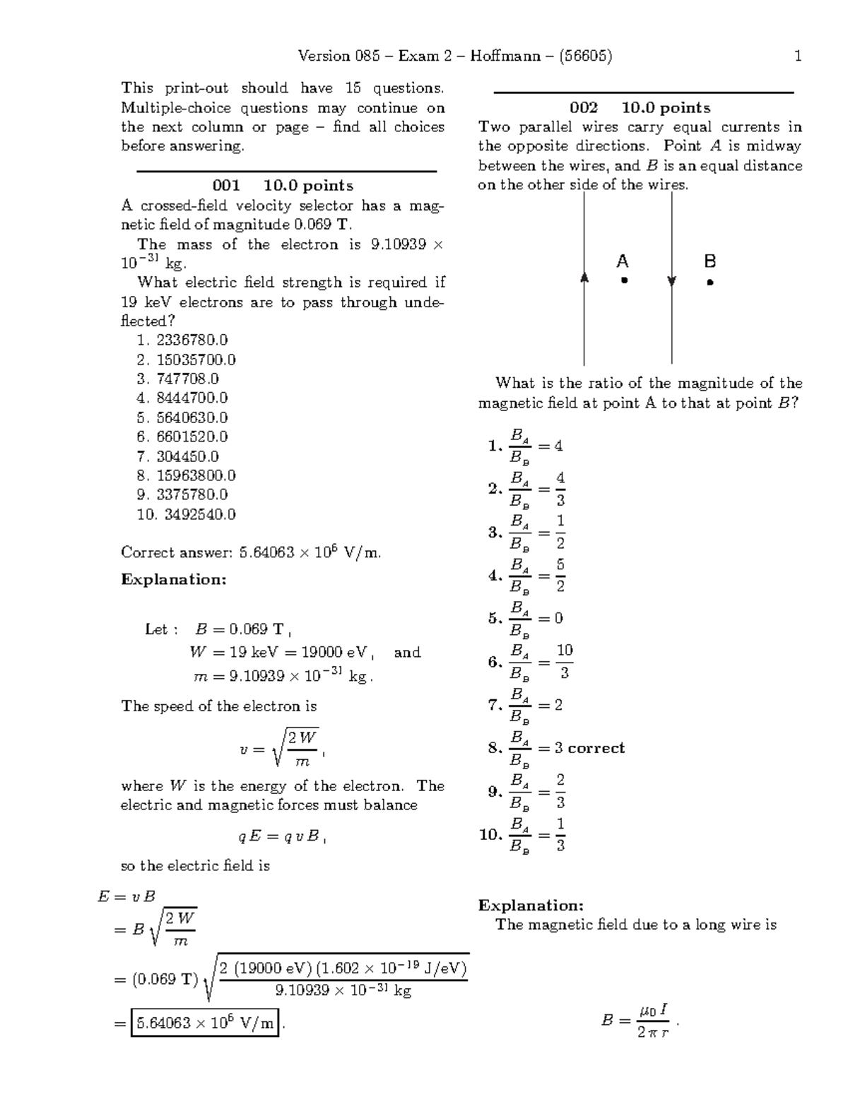 Exam 2 Solutions - Physics Concepts and Multiple Choice Answers - Studocu