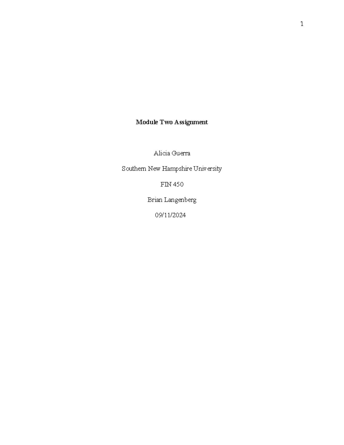Module Two Assignment - 1 Module Two Assignment Alicia Guerra Southern ...