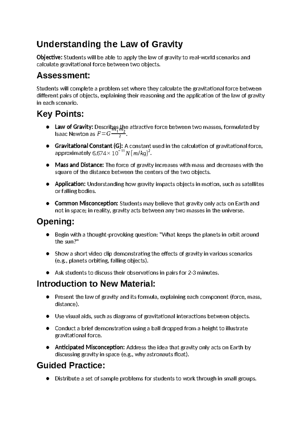 Understanding the Law of Gravity - Understanding the Law of Gravity ...