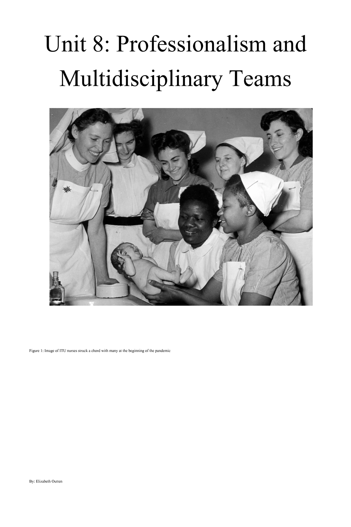 Unit 8 - Professionalism and Roles in Multidisciplinary Teams (Health ...