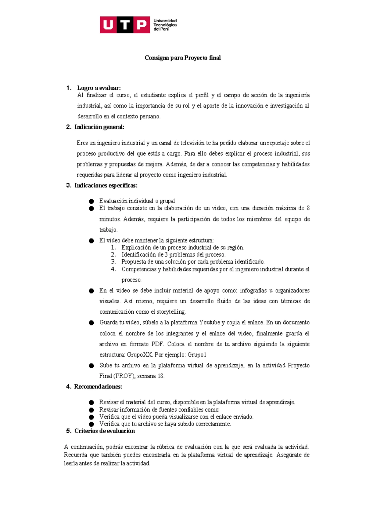 Proyecto Final (AC-S18): Reportaje sobre Ingeniería Industrial - Studocu