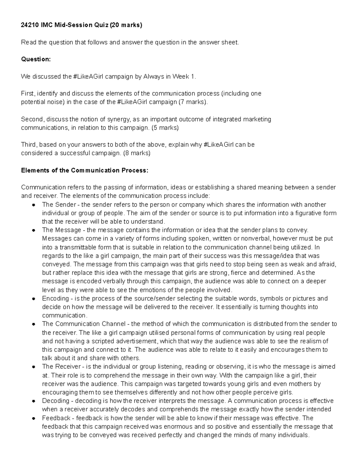 24210 IMC Mid-Session Quiz (20 marks) - 24210 IMC Mid-Session Quiz (20 ...