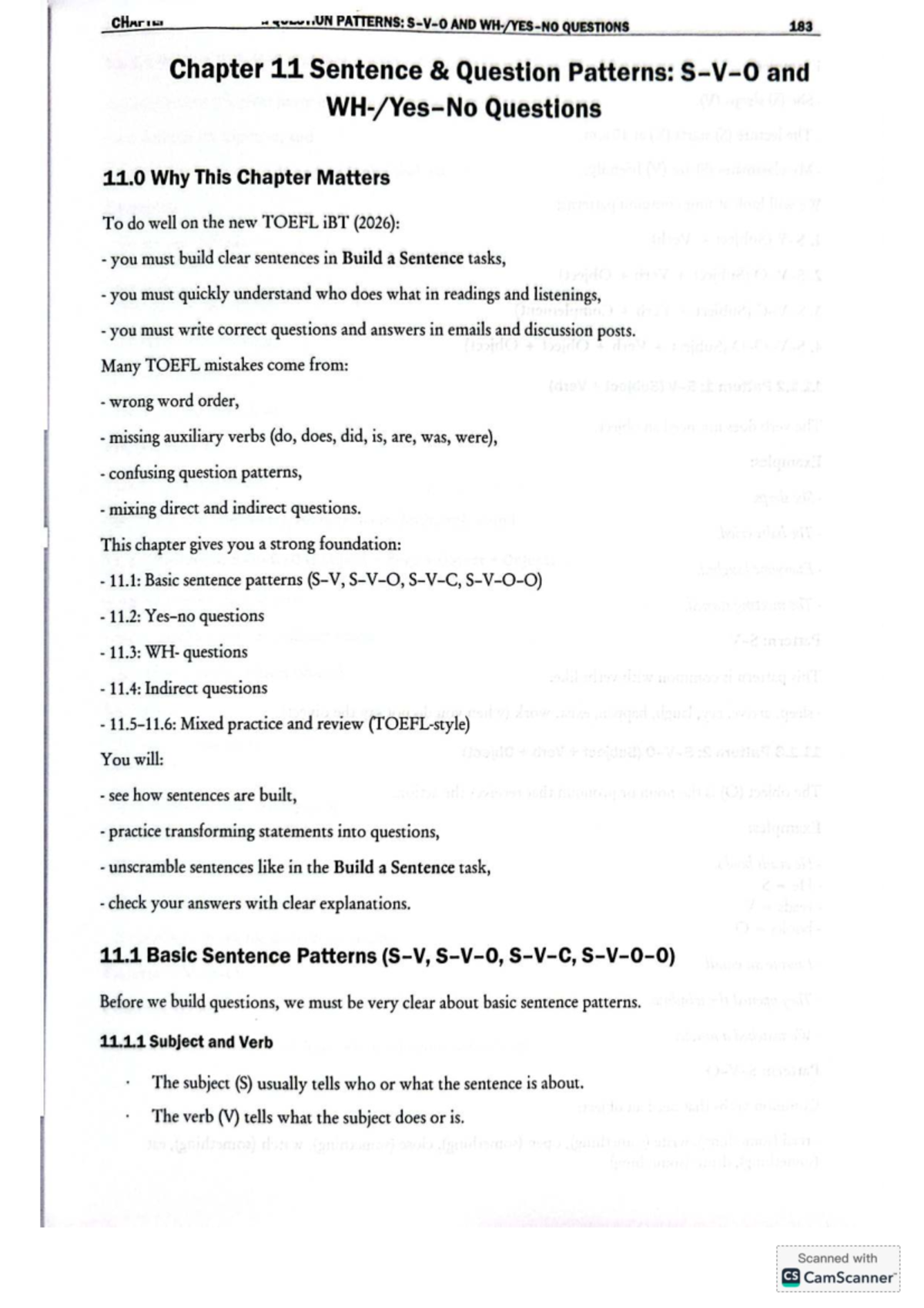 Chapter 11: Sentence Question Patterns for TOEFL iBT (2026) - Studocu