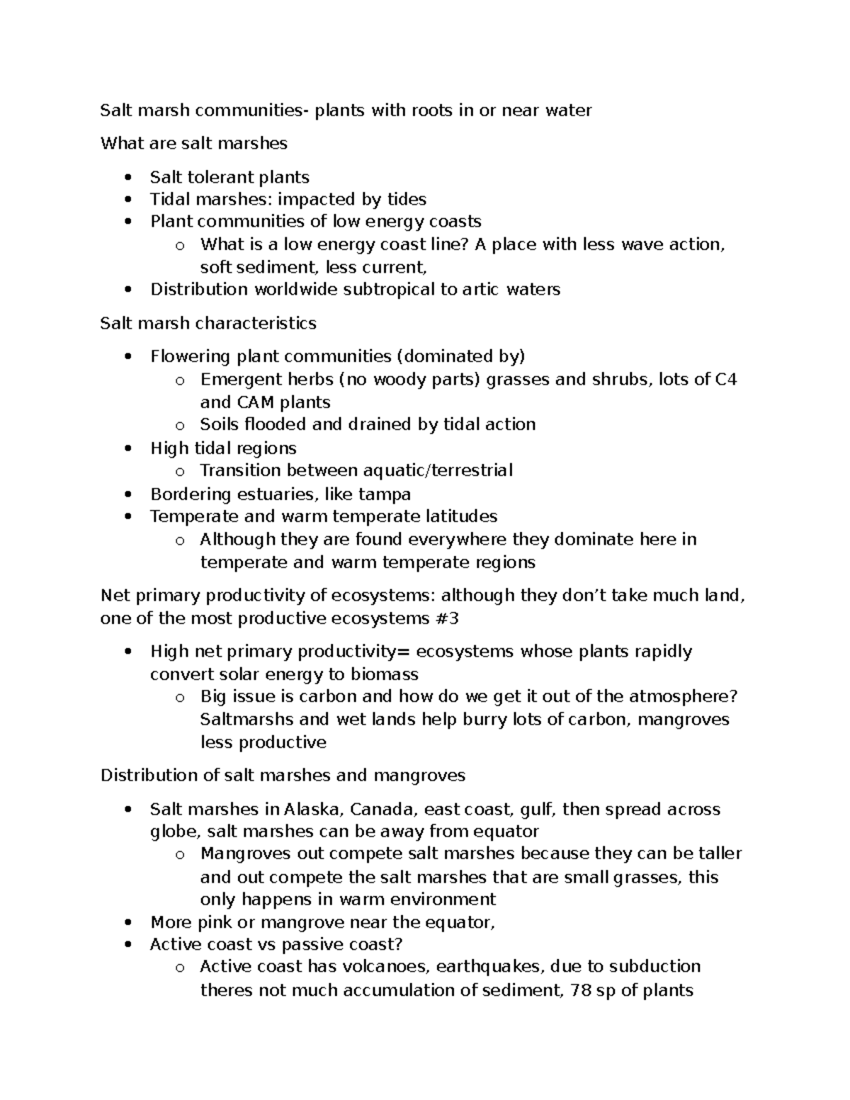 Salt Marsh Ecosystems (BIO 101): Characteristics & Plant Adaptations ...