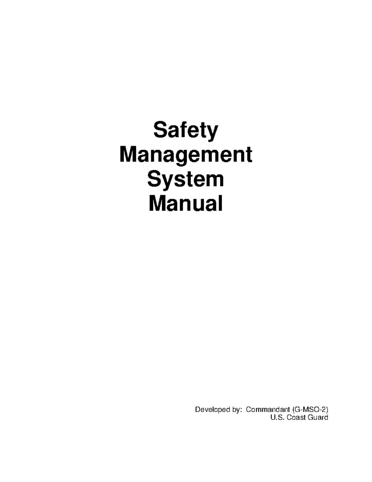 USCG SMS Manual: Safety Management System Overview and Procedures - Studocu