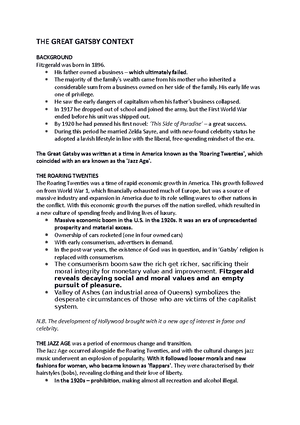 Research Paper: The Great Gatsby: The American Dream - Andrea Sciortino ...