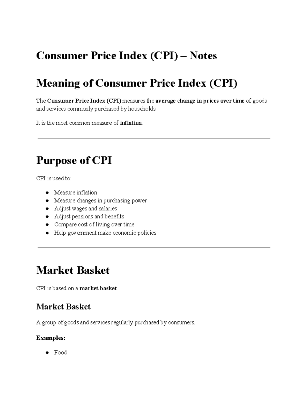 CPI Notes: Understanding Consumer Price Index and Its Implications ...