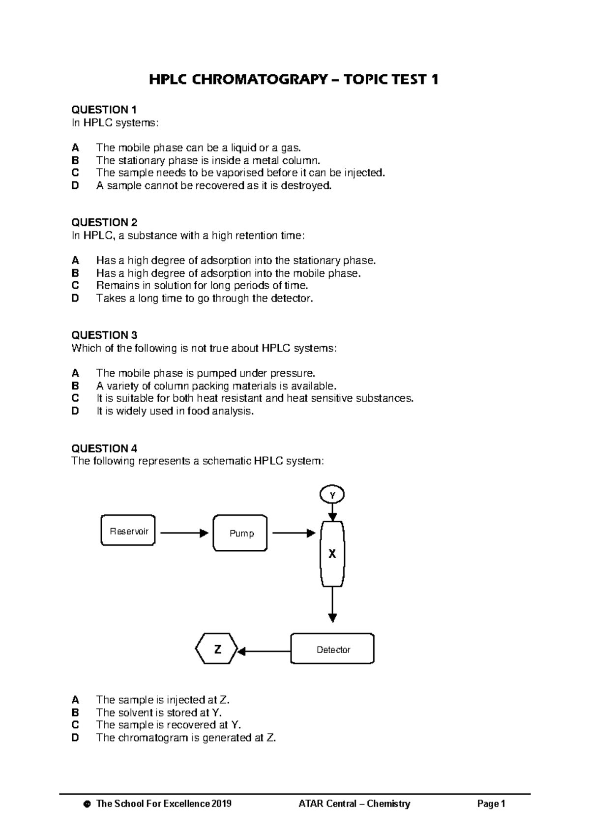 Q = Chemistry 2019 Unit 3 HPLC Test 2 - Final Exam Notes - Studocu