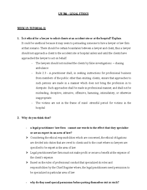 Tutorial 1 - TUTORIAL QUESTIONS WEEK 2 – TUTORIAL QUESTION 1 Lectures 1 and 2 discusses the ...