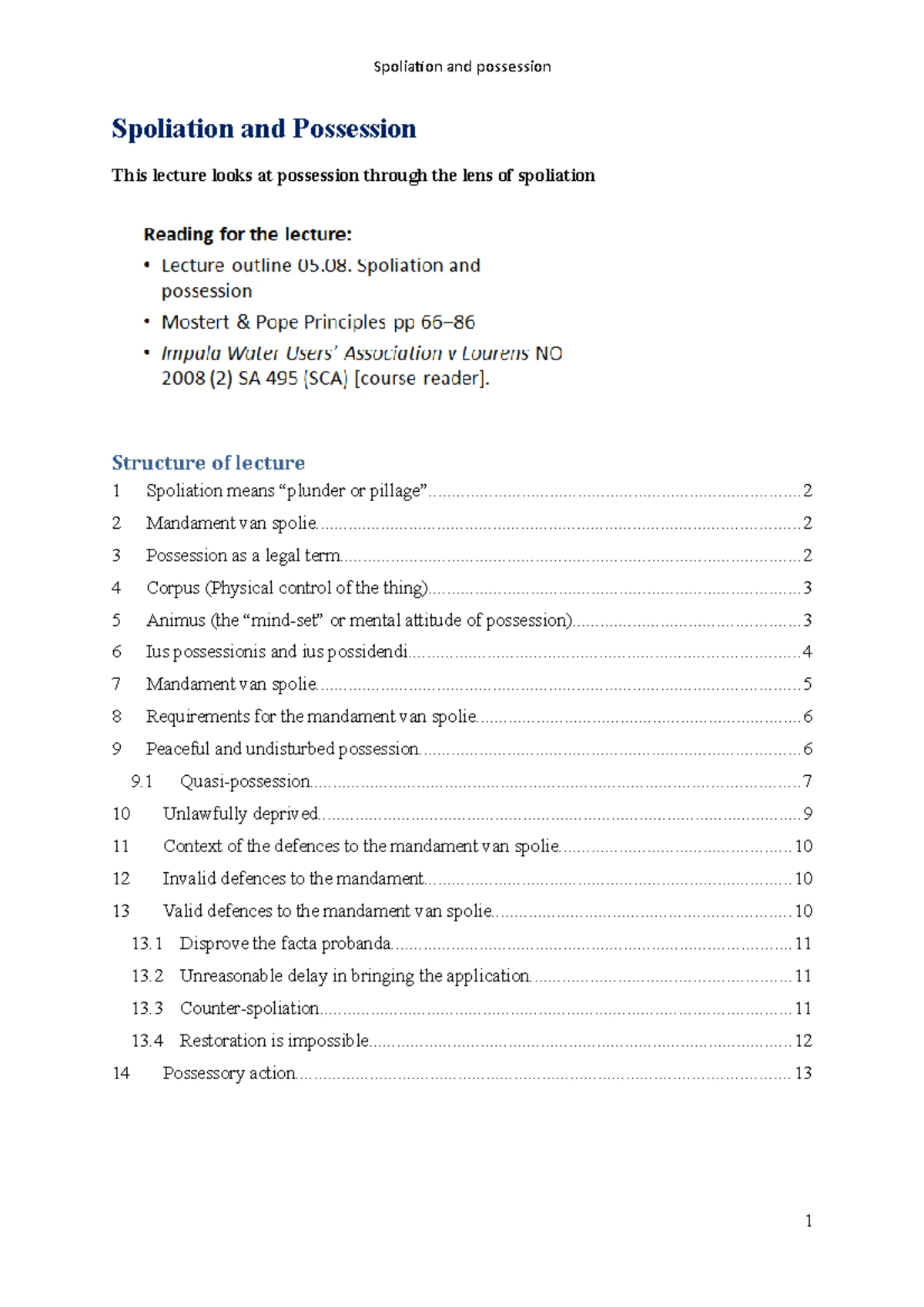 Wille pp.445-468 Possession - POSSESSION PRINCIPLES OF SOUTH AFRICAN ...
