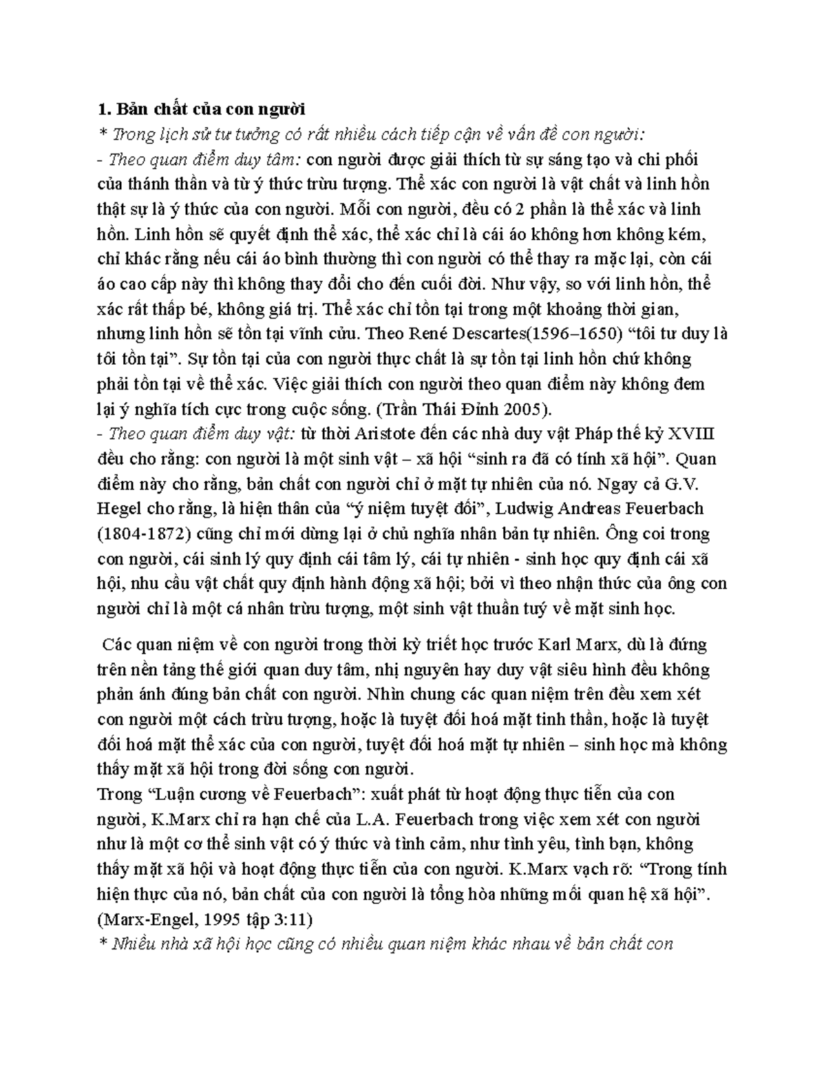 Bản chất và Khái niệm Con Người trong Xã Hội học - Tài liệu XXH - Studocu