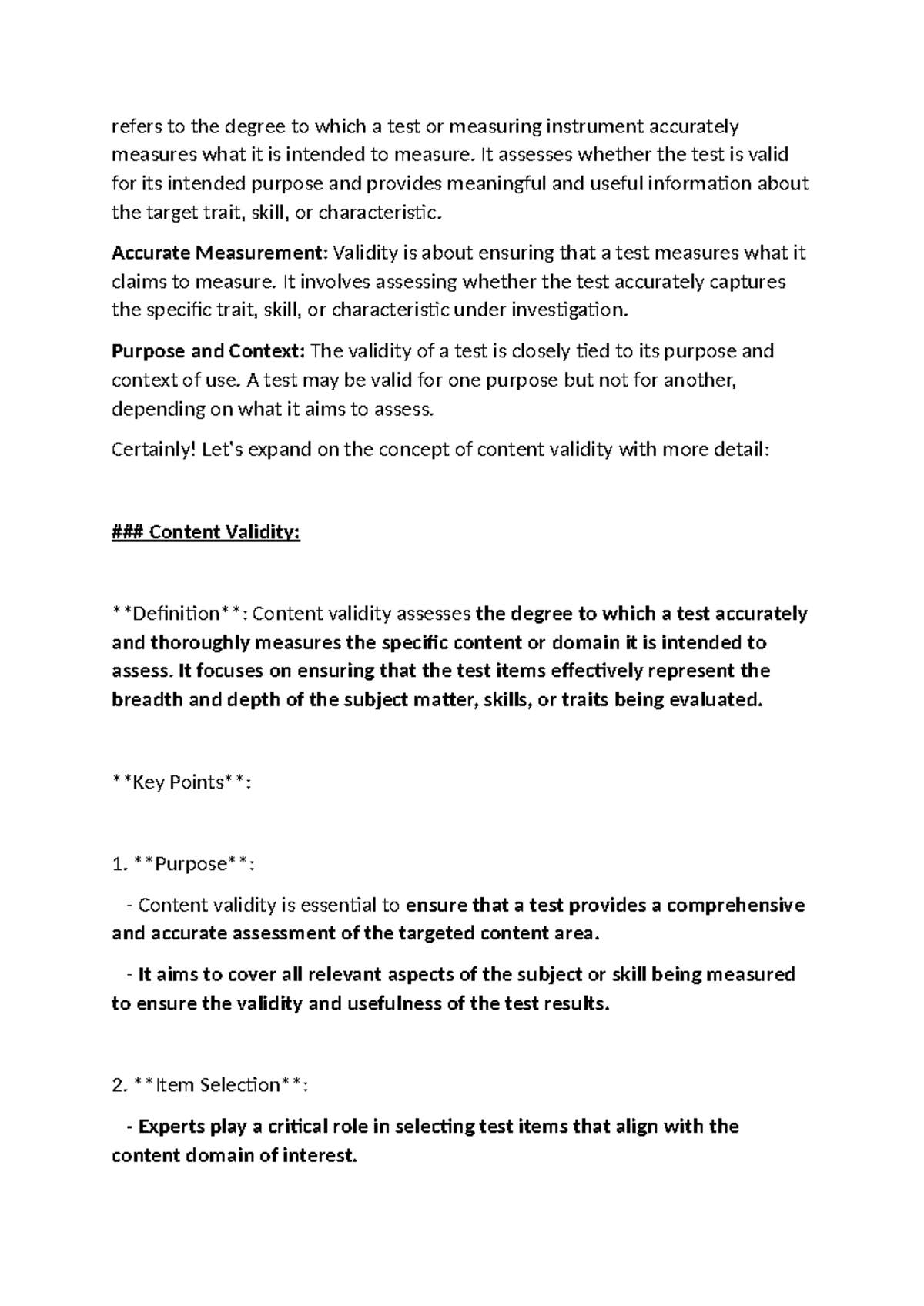 Validity in Measurement: Understanding Types and Importance - Studocu