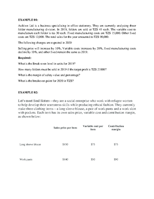 CVP Analysis questions and answers - Questions and Answers-Cost Volume ...