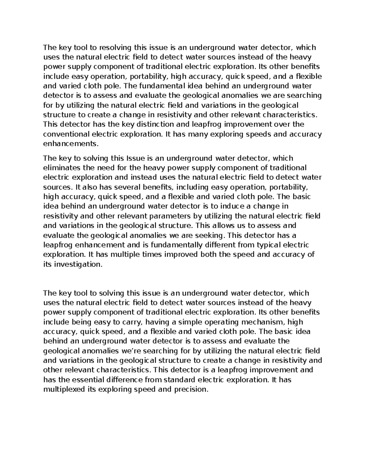 Water Investigation - The key tool to resolving this issue is an ...